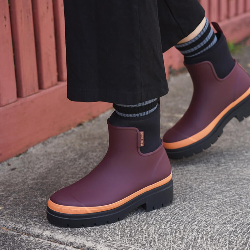 Tully Boot // Plum & Neon Orange [Retired]